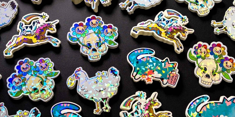 Stickers holográficos com efeito de gelo rachado - Envio grátis ...