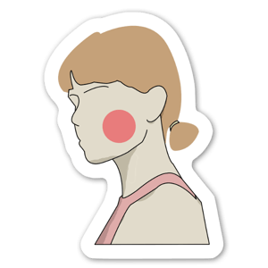Buy Lady with red cheeks - Die cut stickers - StickerApp