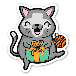 Köp Gullig Katt-klistermärke idag - StickerApp