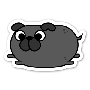 Buy Black Pug - Die cut stickers - StickerApp