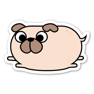 Buy Cute Pug - Die cut stickers - StickerApp