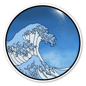 Buy Japanese wave - Die cut stickers | StickerApp