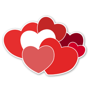 Coeurs individuel – @ StickerApp Shop