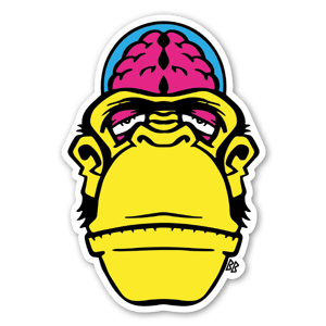 Buy Bobby Brain Yellow Chimp - Die cut stickers - StickerApp