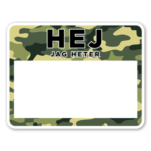 Köp Hej jag heter Camouflage-klistermärke idag - StickerApp